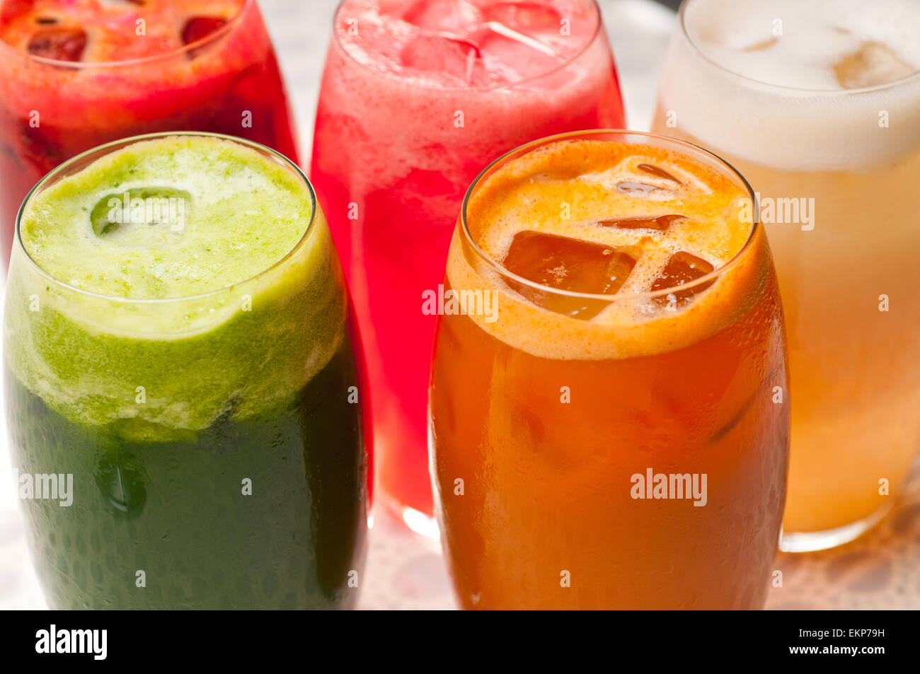 selection of fruits long drinks Stock Photo - Alamy