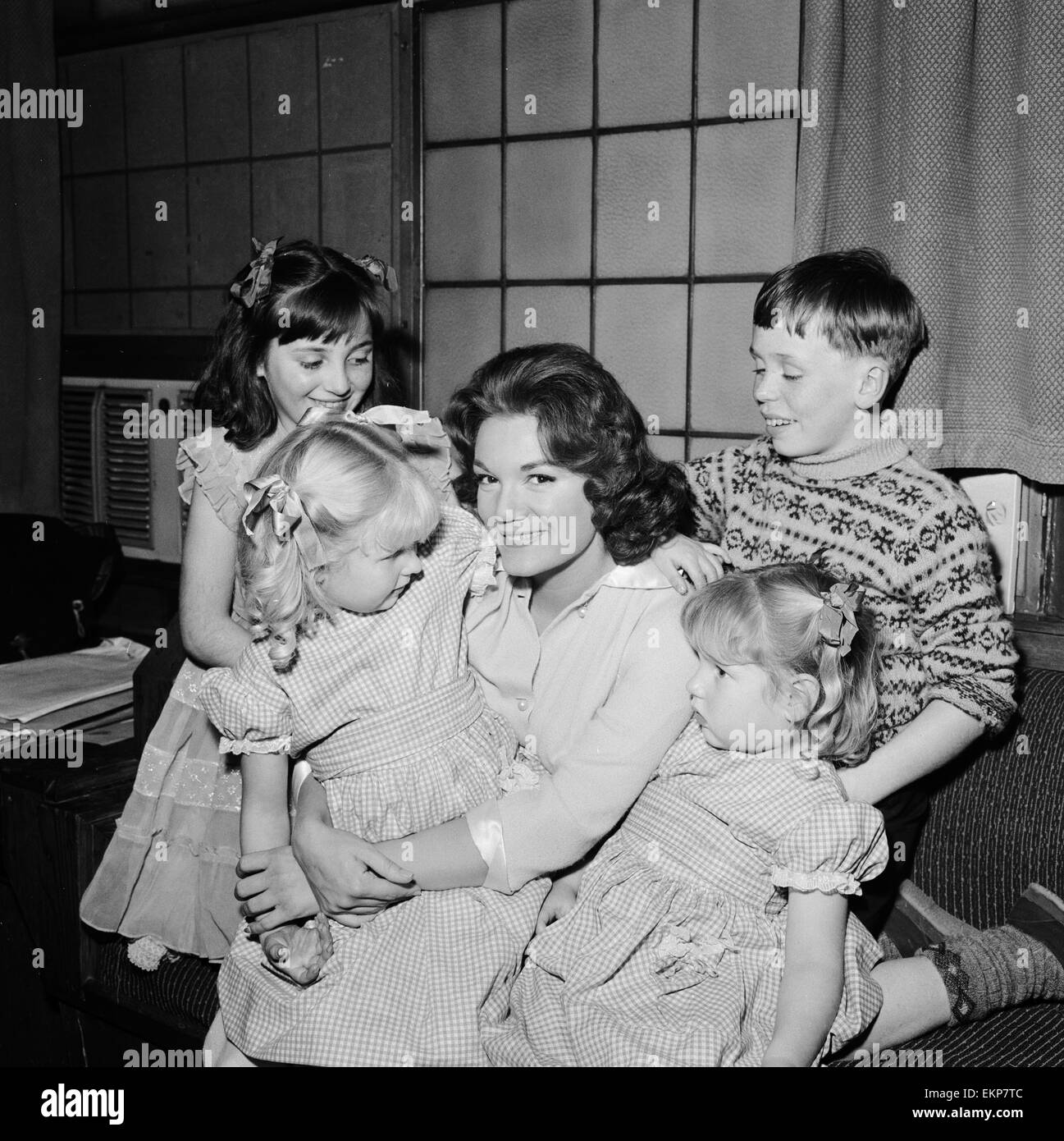 American singer Connie Francis pictured with her adopted children Stock ...
