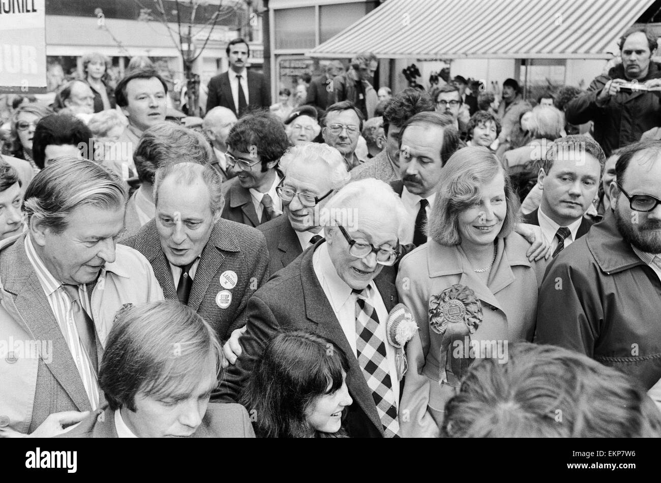 Labour leader Michael Foot electioneering in Yorkshire. 3rd June 1983 ...