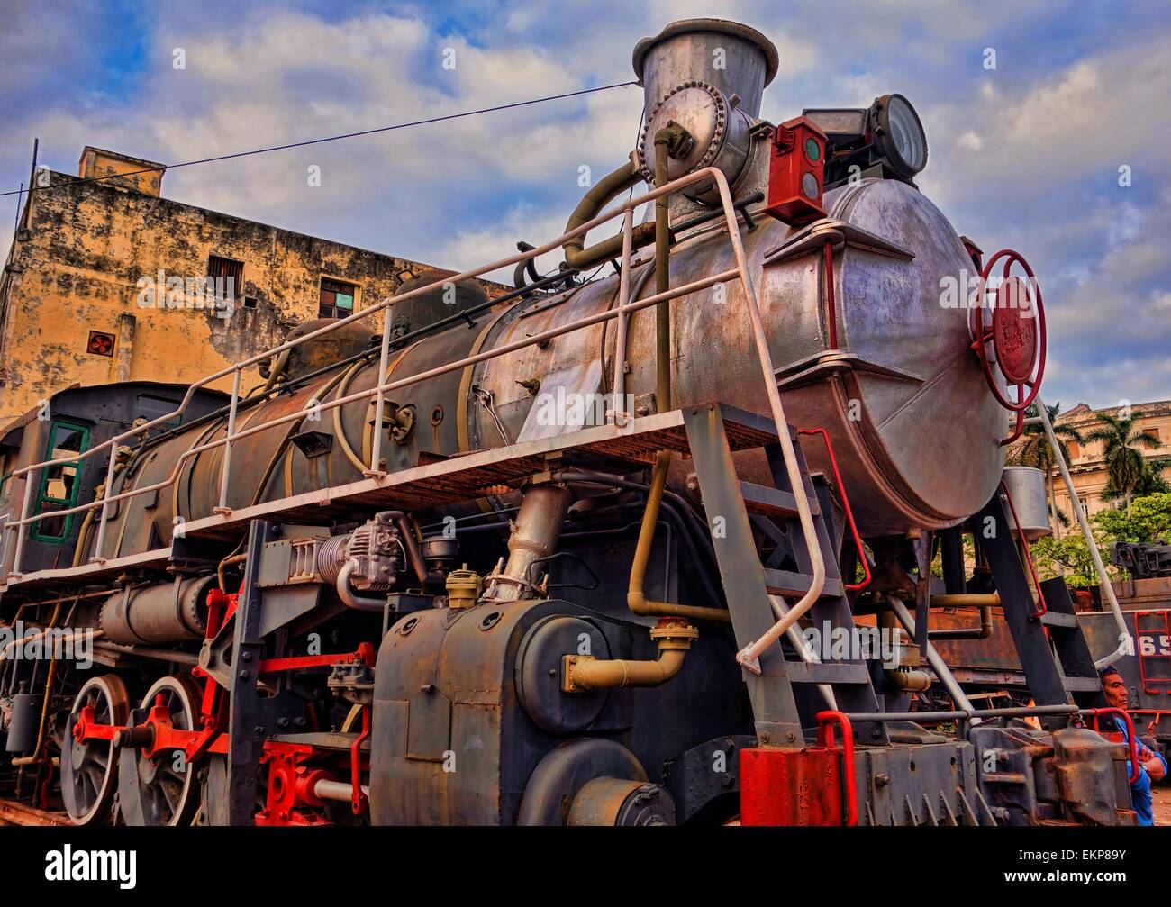 Old train or steam engine in Havana, Cuba on 19 December 2013 Stock ...