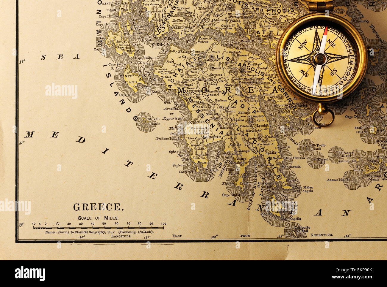 Antique map of greece hi-res stock photography and images - Alamy
