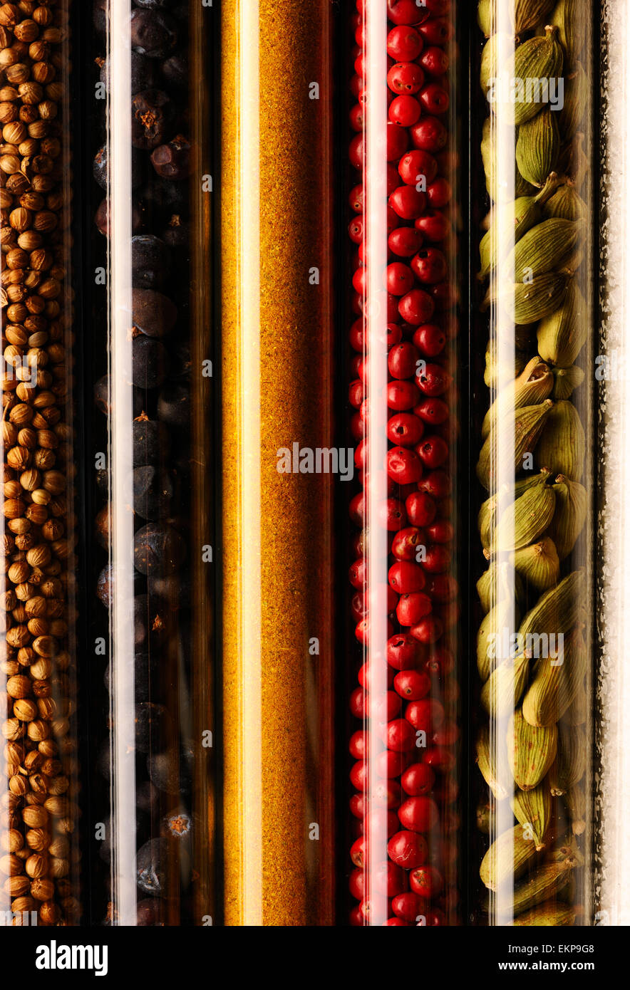 Spices in beakers close-up Stock Photo - Alamy