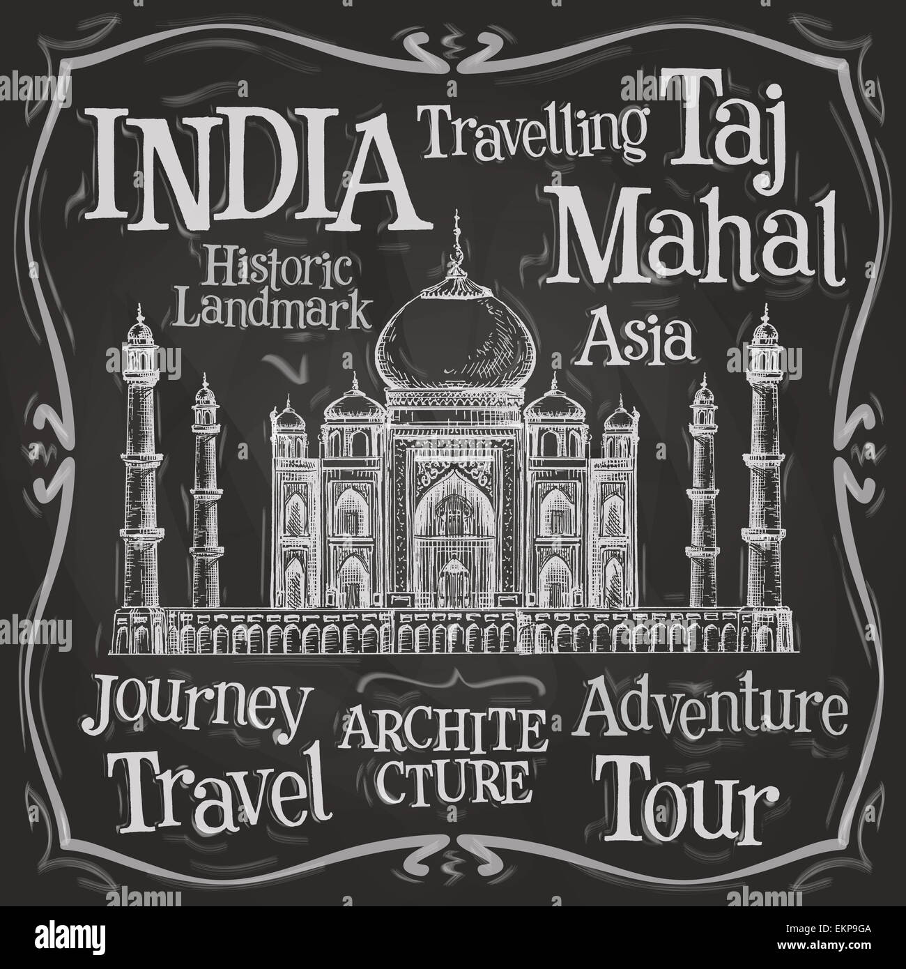 India vector logo design template. Taj Mahal or menu board icon Stock ...