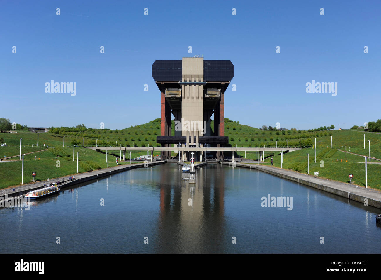Strepy-Thieu boat lift,canal du Centre,near Binche,Belgium Stock Photo ...