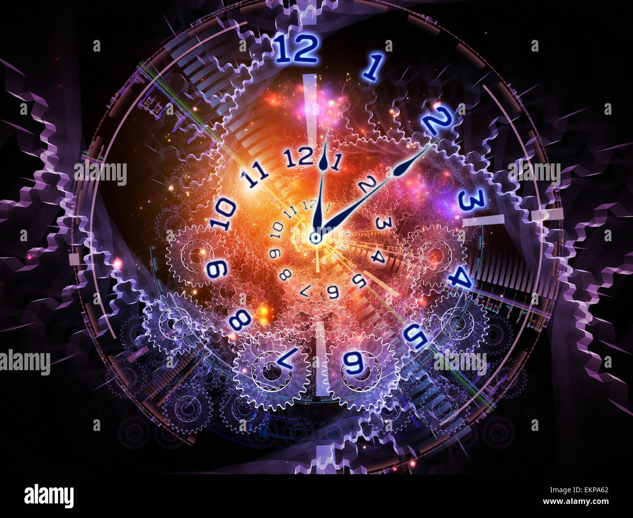 Golden clock gears hi-res stock photography and images - Alamy
