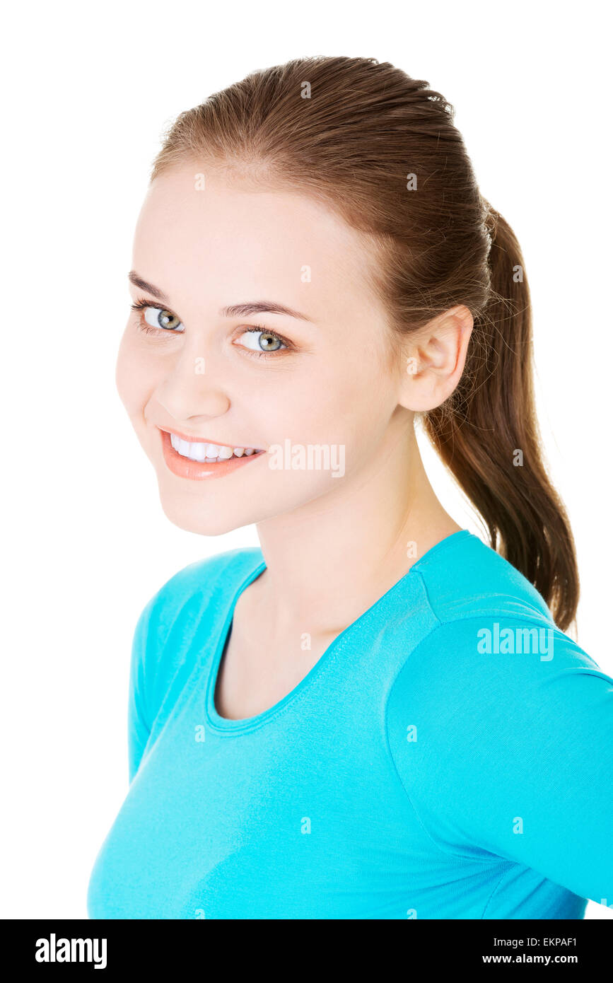 Portrait of happy beautiful woman Stock Photo - Alamy