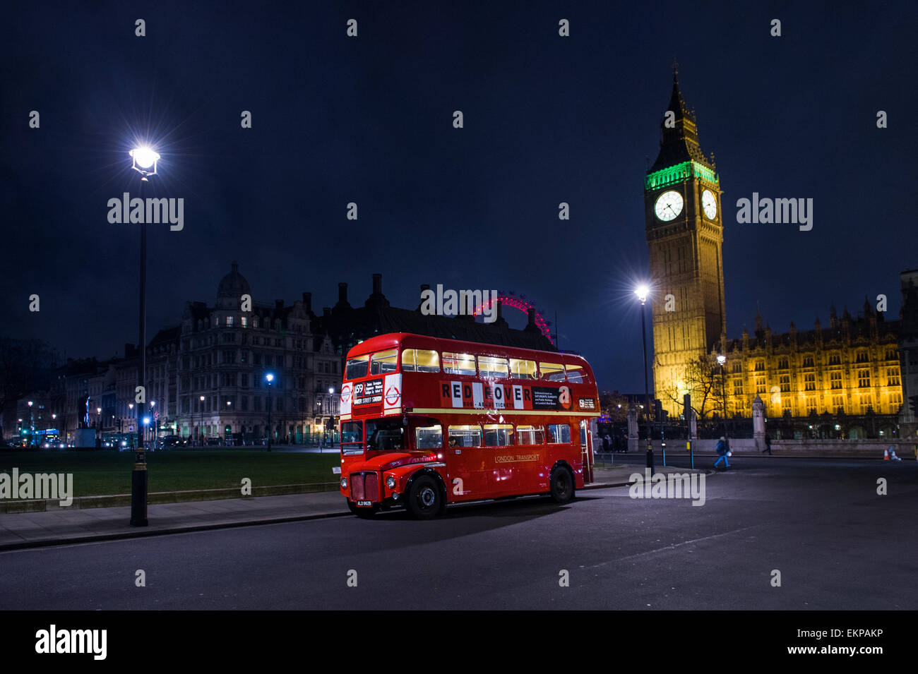 Iconic London Tranport RTL Bus and Routemaster in Parliament Square ...
