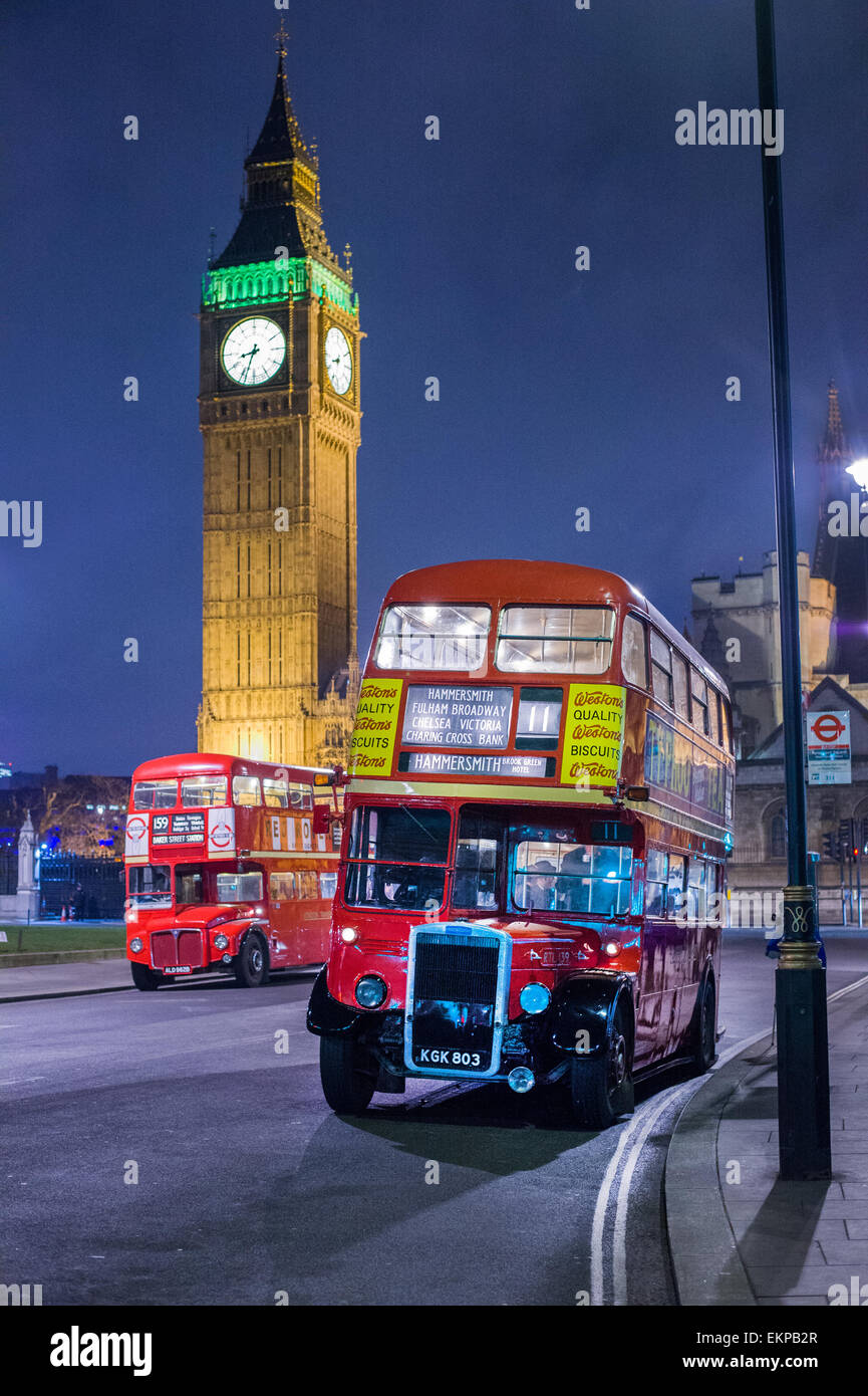 Iconic London Tranport RTL Bus and Routemaster in Parliament Square ...