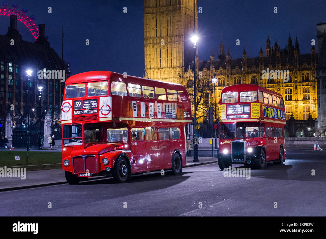Iconic London Tranport RTL Bus and Routemaster in Parliament Square ...