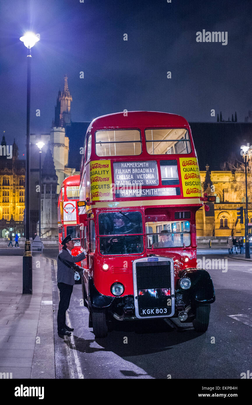 Iconic London Tranport RTL Bus and Routemaster in Parliament Square ...