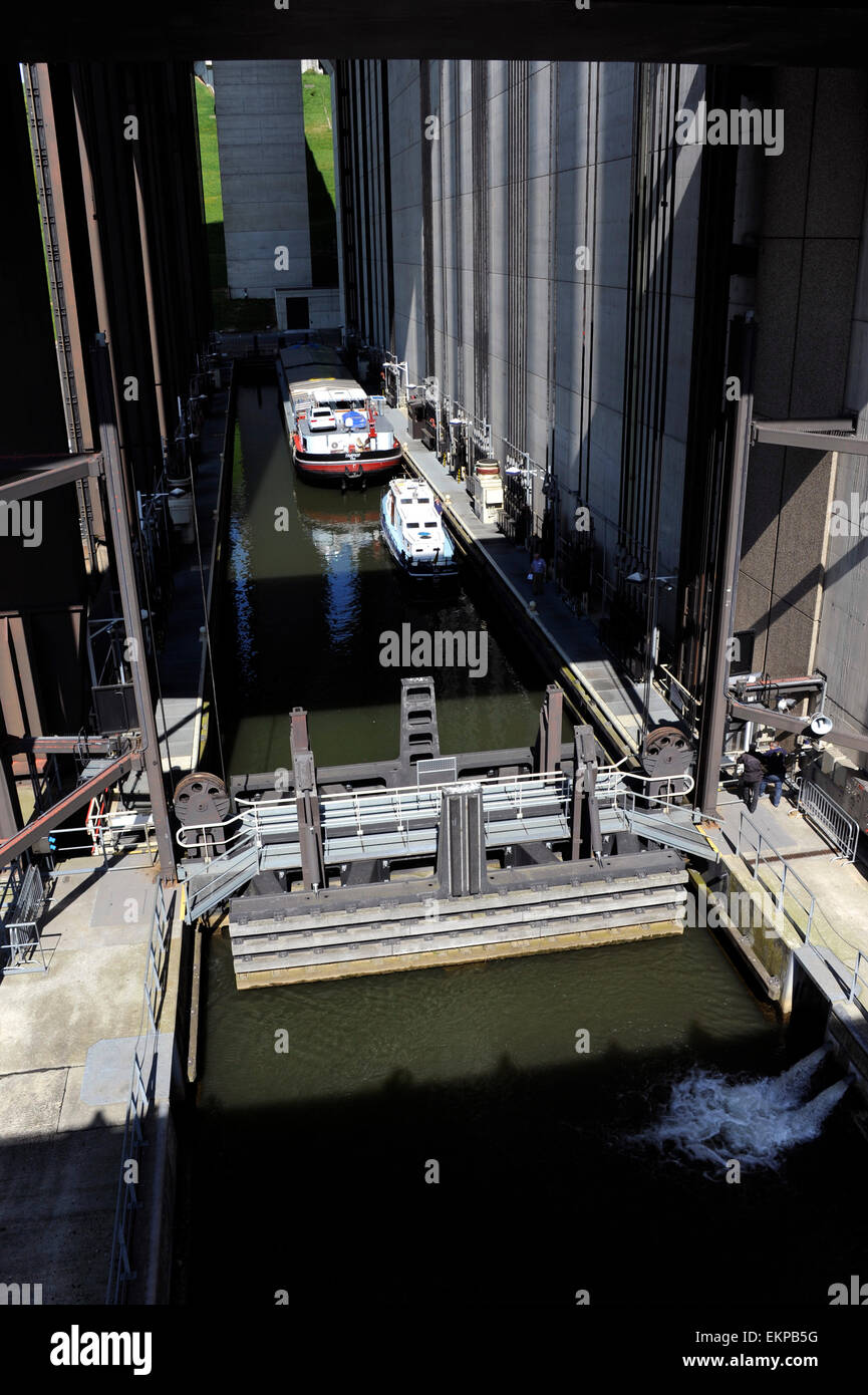 Strepy-Thieu boat lift,canal du Centre,near Binche,Belgium Stock Photo ...