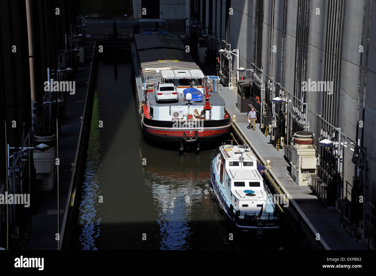 Strepy-Thieu boat lift,canal du Centre,near Binche,Belgium Stock Photo ...