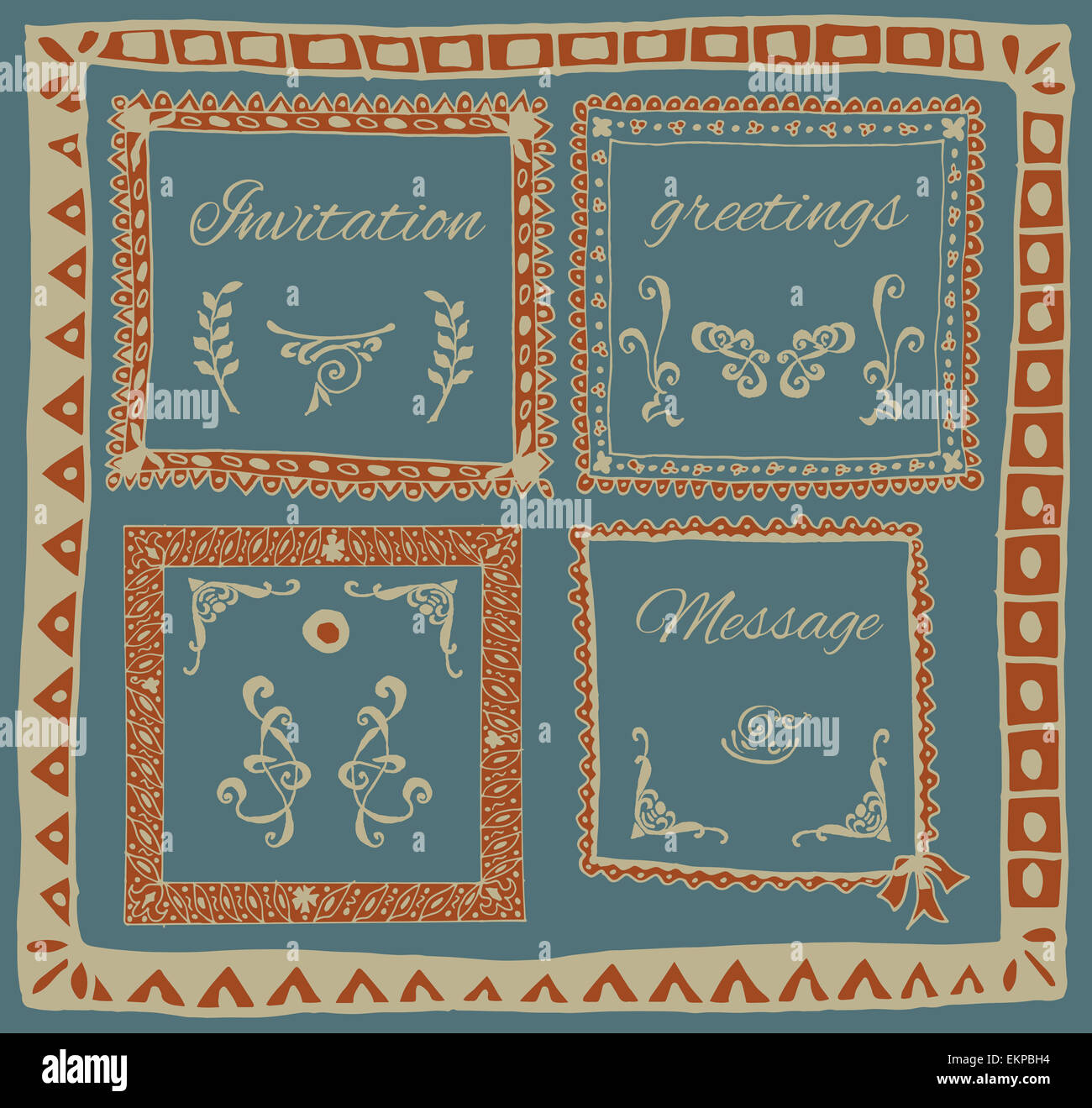 Hand drawn retro design Stock Photo - Alamy