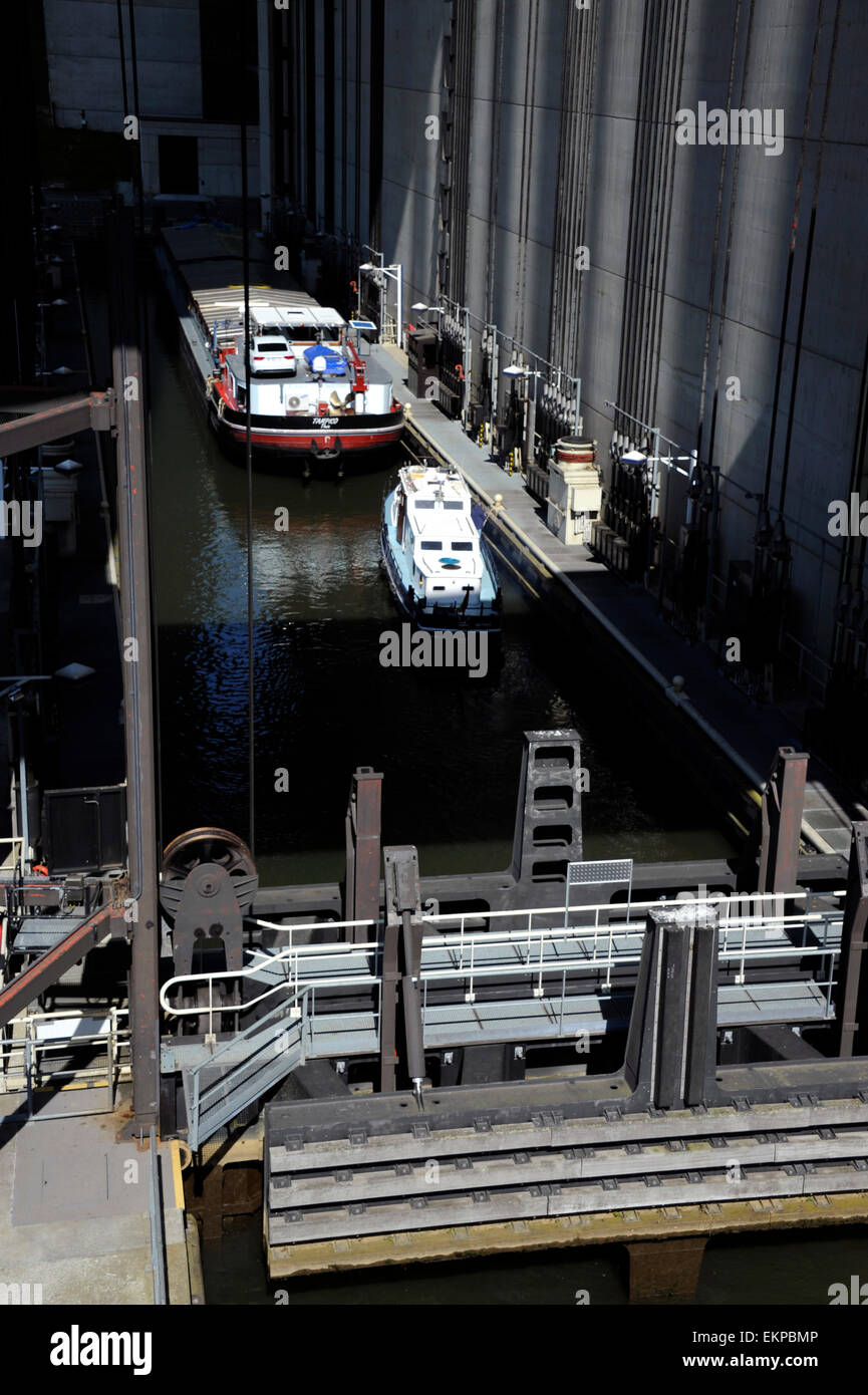 Strepy-Thieu boat lift,canal du Centre,near Binche,Belgium Stock Photo ...