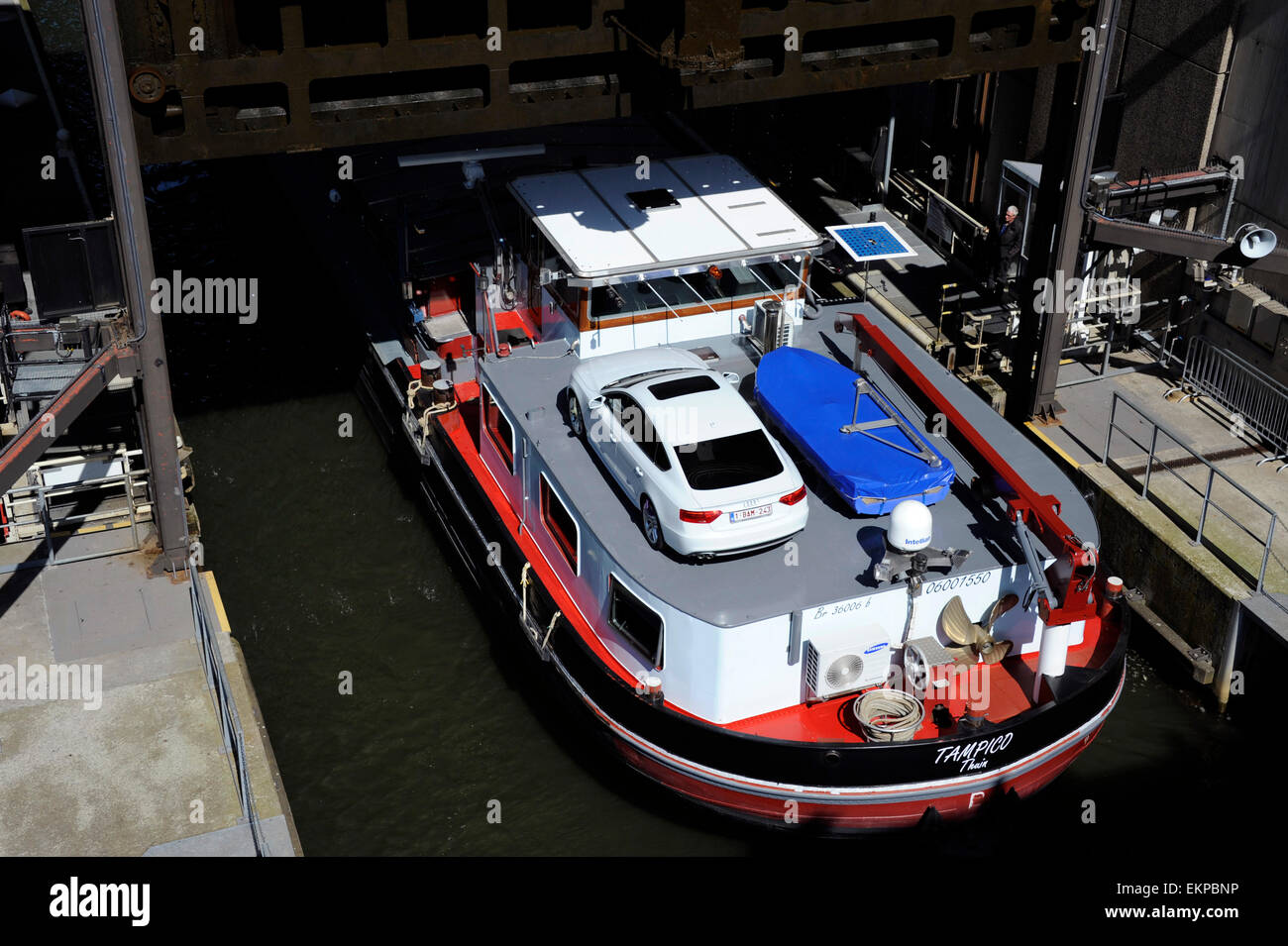 Strepy-Thieu boat lift,canal du Centre,near Binche,Belgium Stock Photo ...