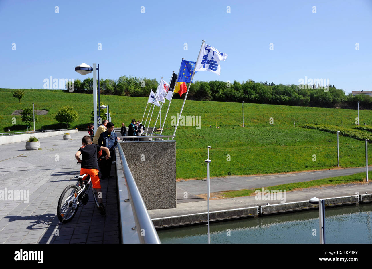 Strepy-Thieu boat lift,canal du Centre,near Binche,Belgium Stock Photo ...