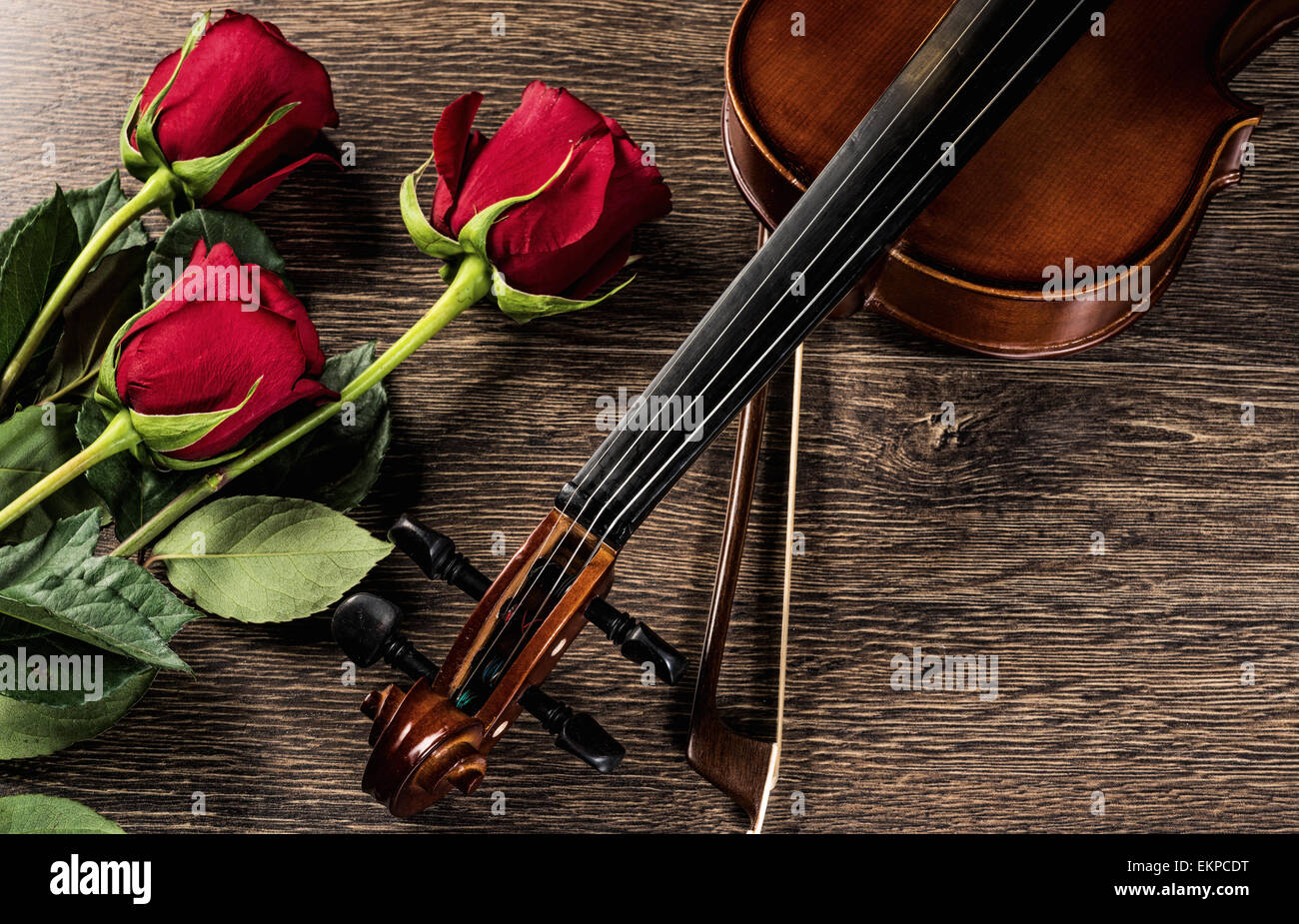 Old violin musical notes rose hi-res stock photography and images - Alamy