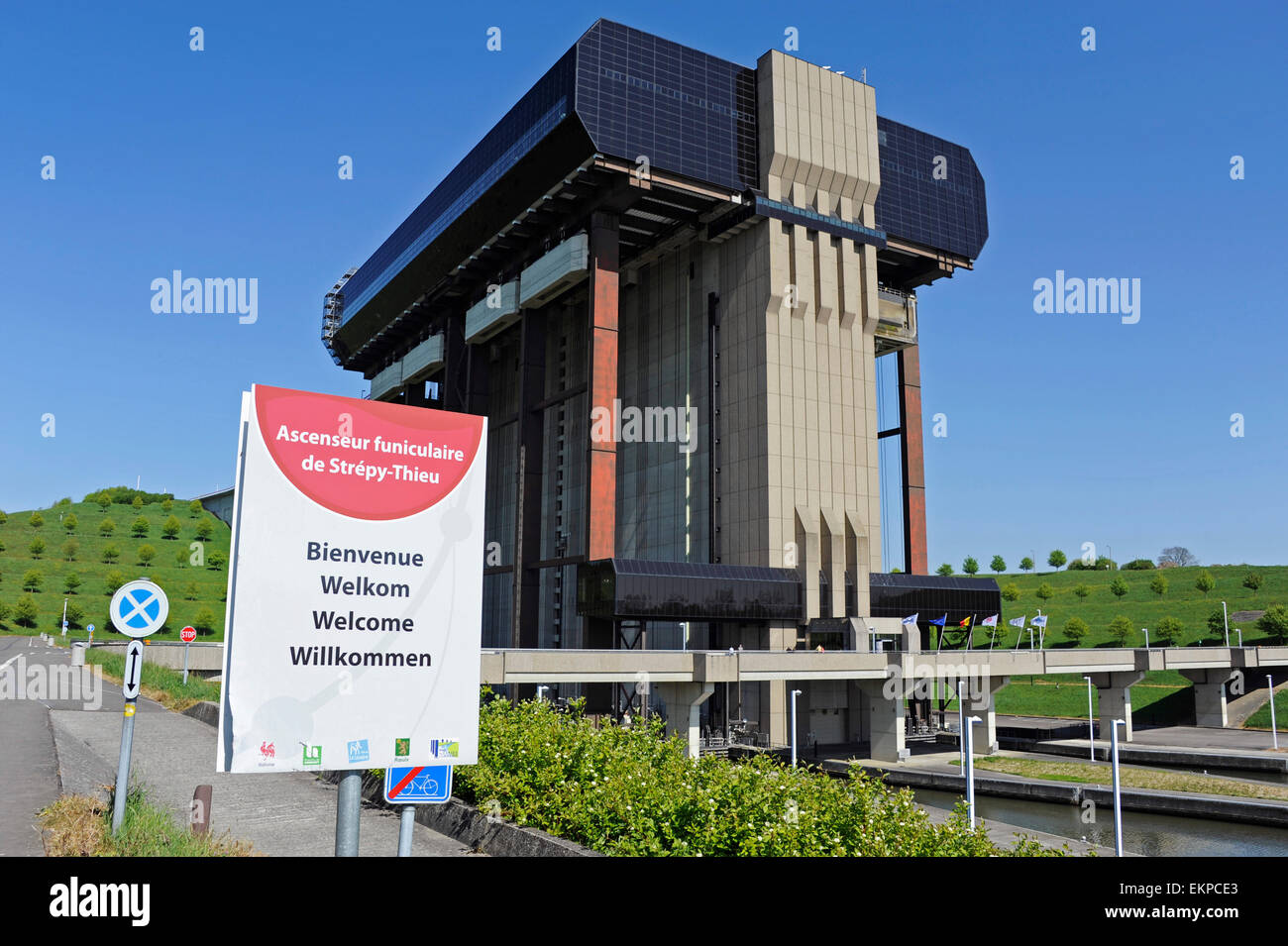 Strepy-Thieu boat lift,canal du Centre,near Binche,Belgium Stock Photo ...
