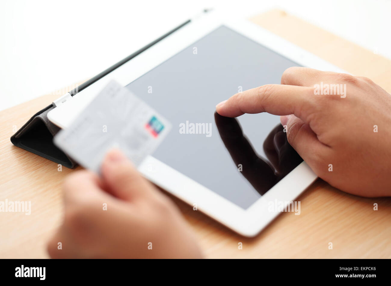 Tablet online shopping with credit card Stock Photo - Alamy