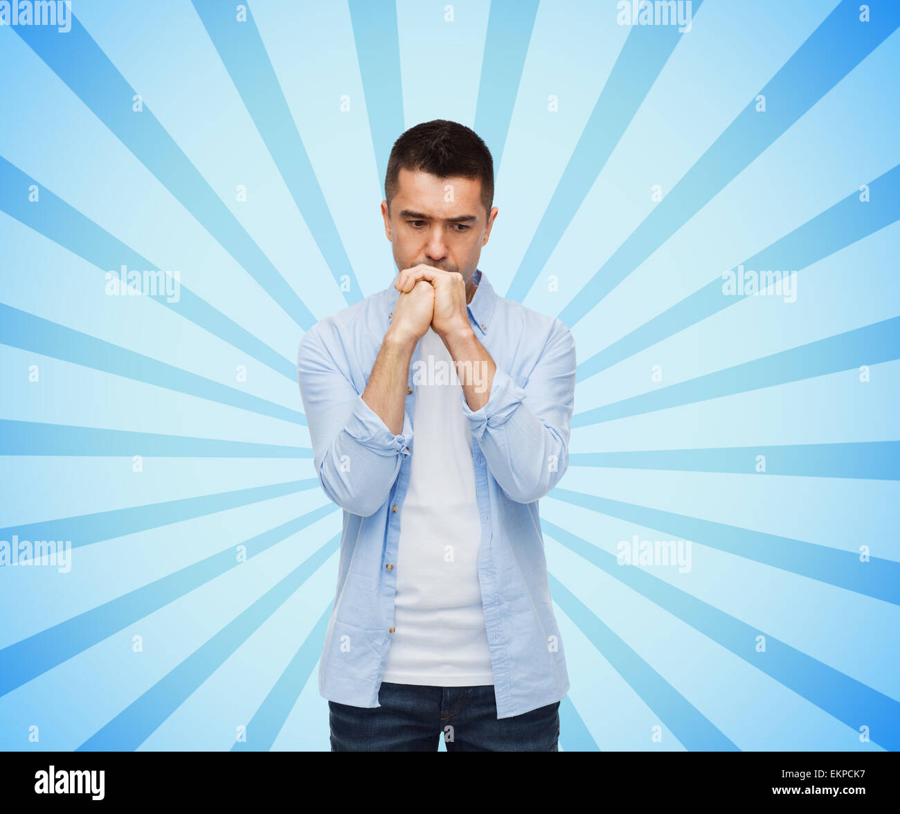 Sad upset frustrated pensive thinking hi-res stock photography and ...