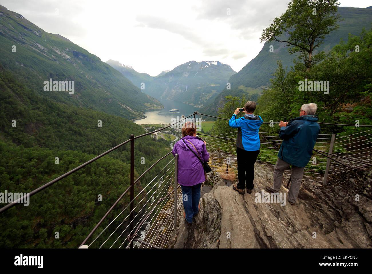 Geiranger fiord flydal viewpoint mountains High Resolution Stock ...