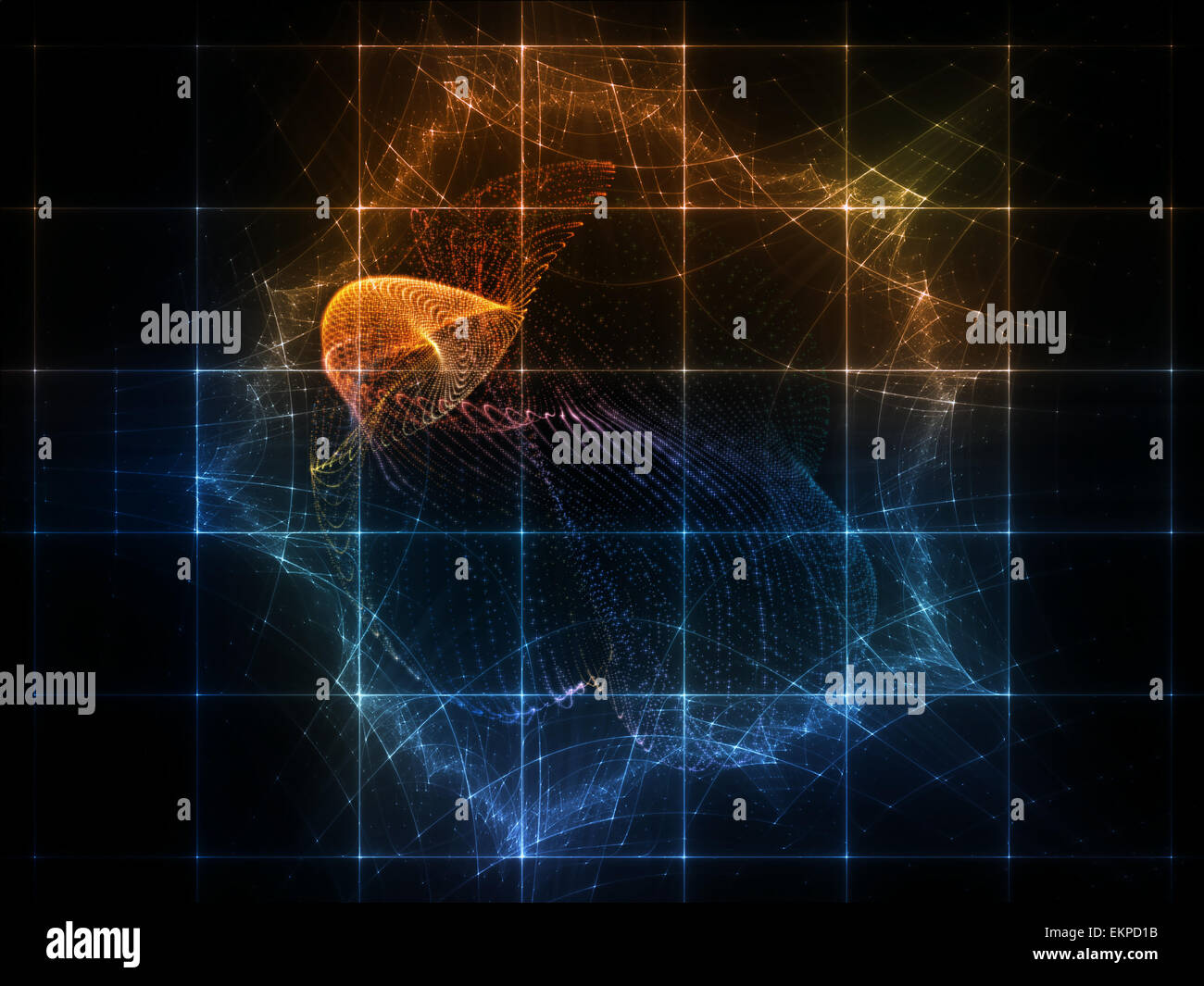 Advance of Particle Grid Stock Photo - Alamy