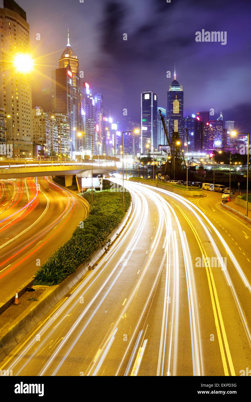 Traffic trail on highway Stock Photo - Alamy