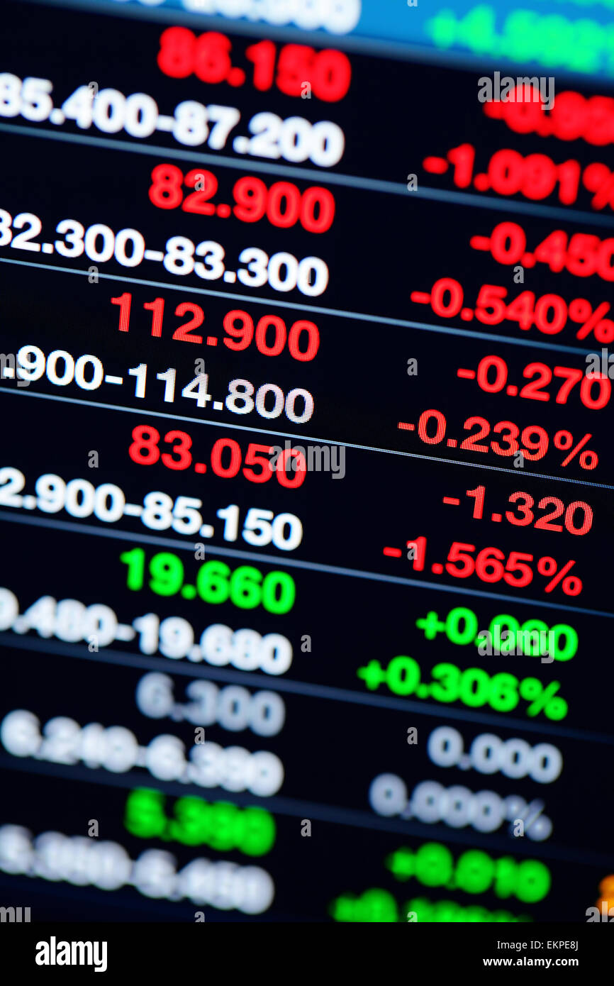 Display price of stock market Stock Photo - Alamy