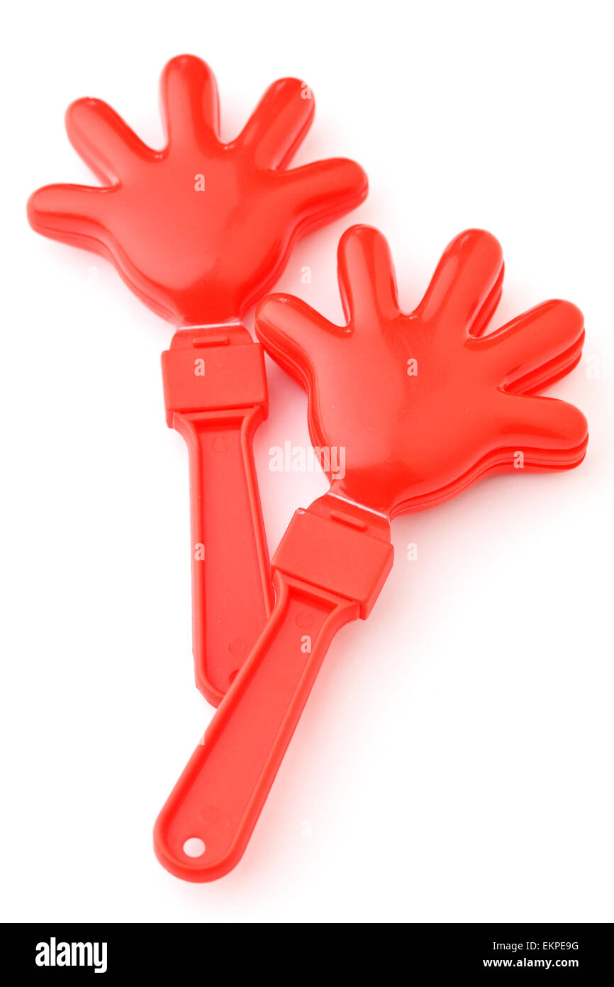 Cheering clap hand tool isolated on white background Stock Photo - Alamy