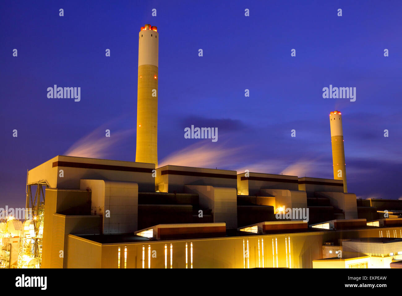 Power Plant at night Stock Photo - Alamy