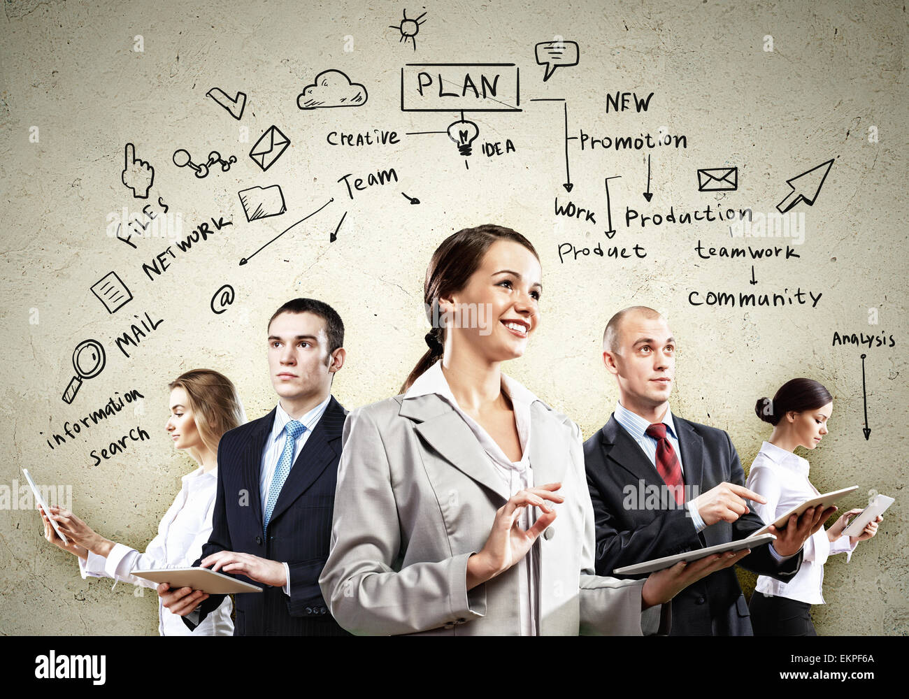 Businesspeople team posing Stock Photo - Alamy
