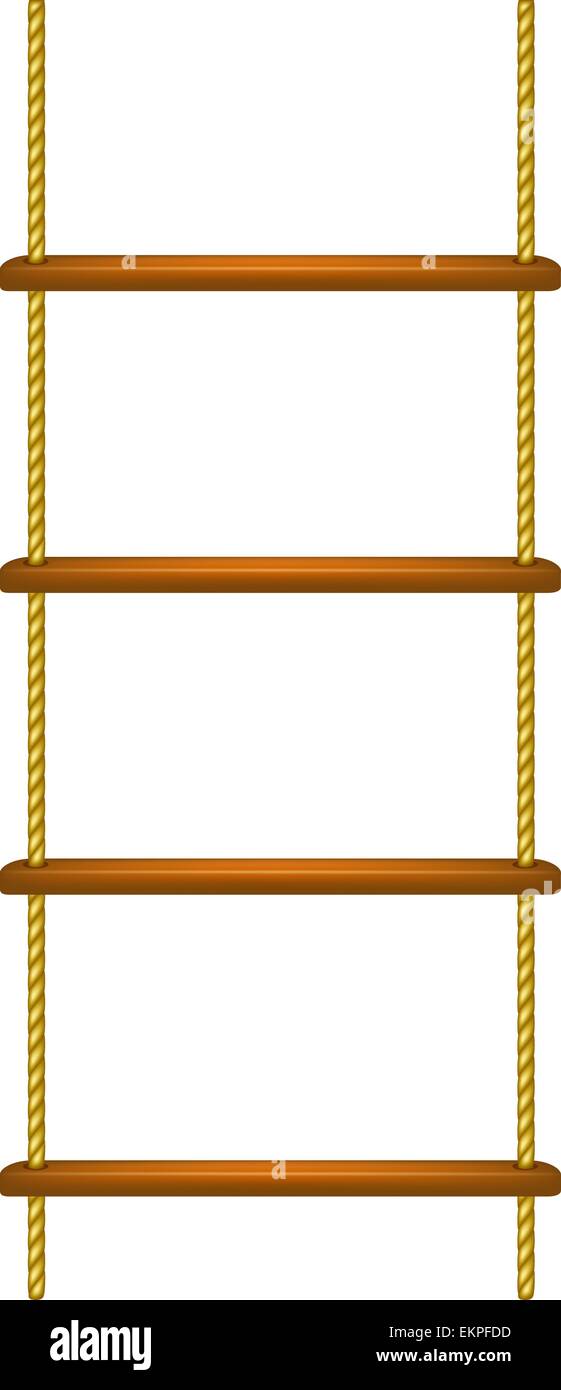 Wooden rope ladder in brown design Stock Vector Image & Art - Alamy