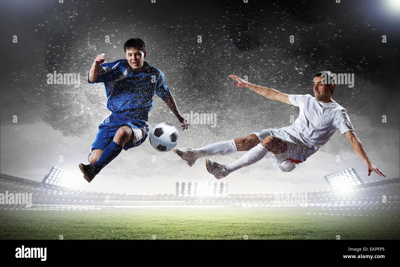 Two football player Stock Photo - Alamy
