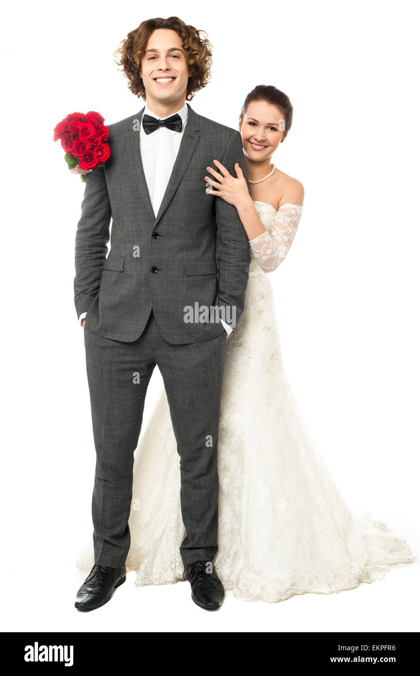 Beautiful bride groom holding Cut Out Stock Images & Pictures - Alamy