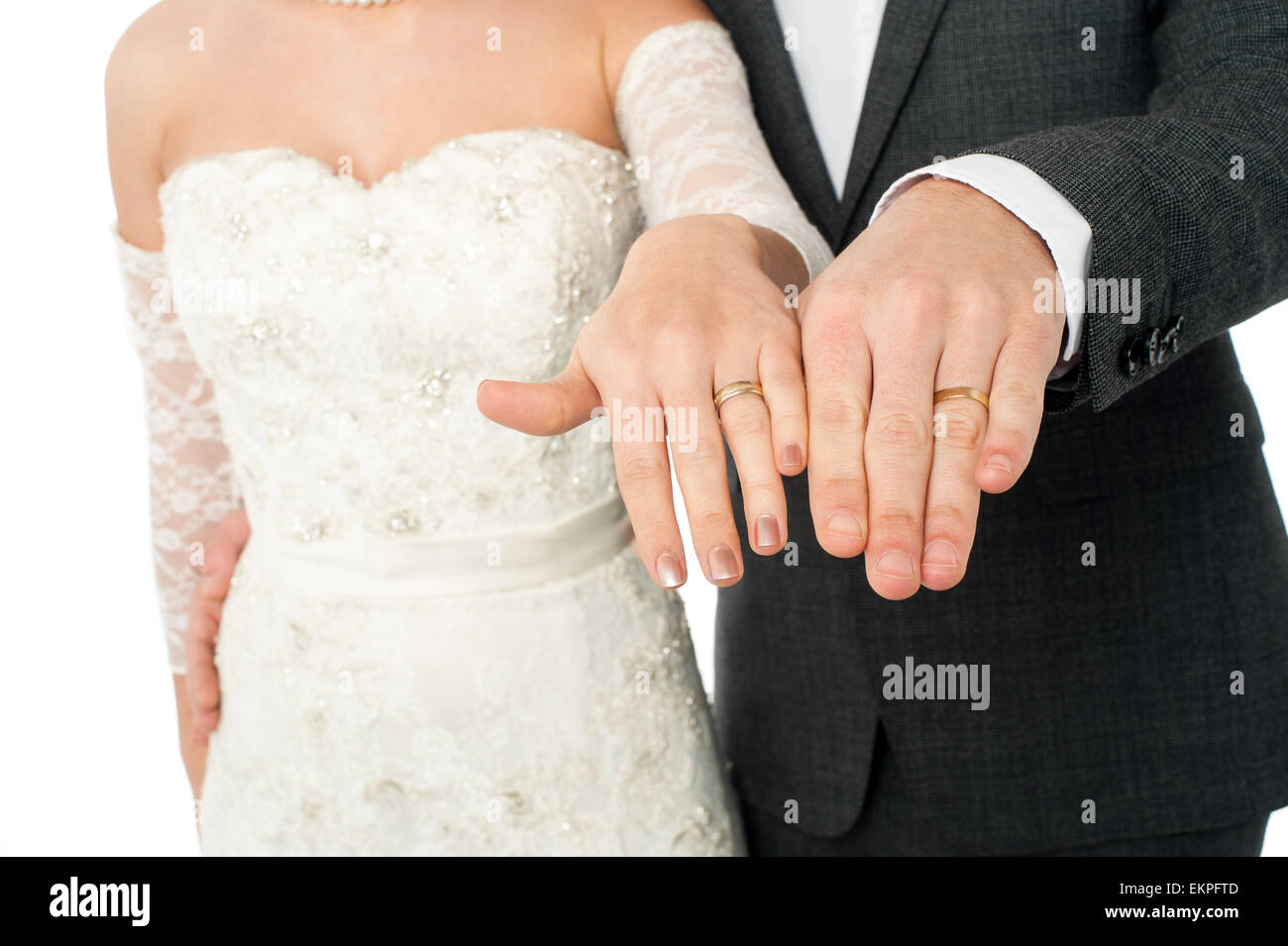 Couple posing wedding rings hi-res stock photography and images - Alamy