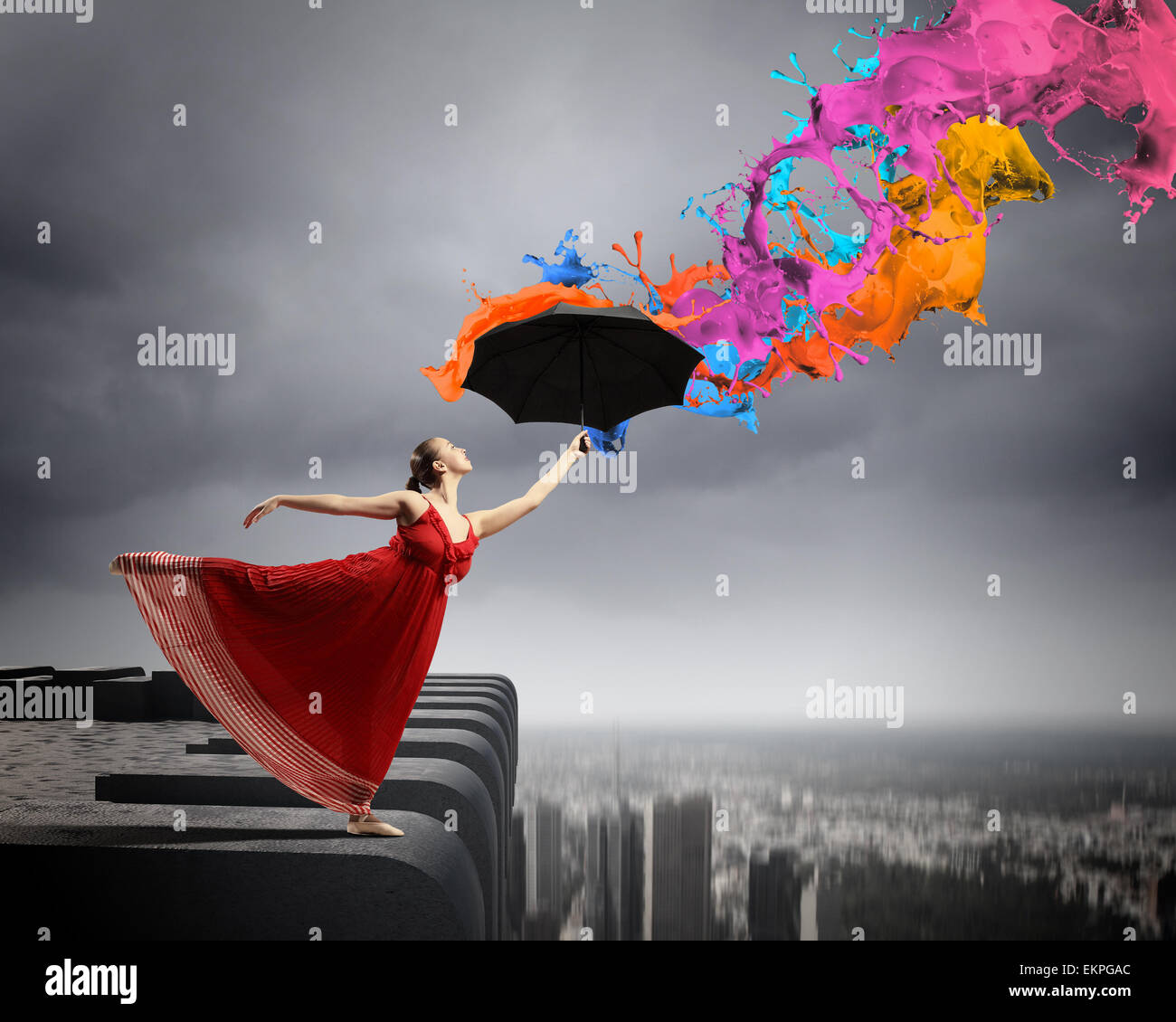 Ballerina with umbrella hi-res stock photography and images - Alamy