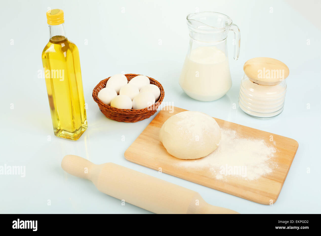 Different products to make bread Stock Photo - Alamy