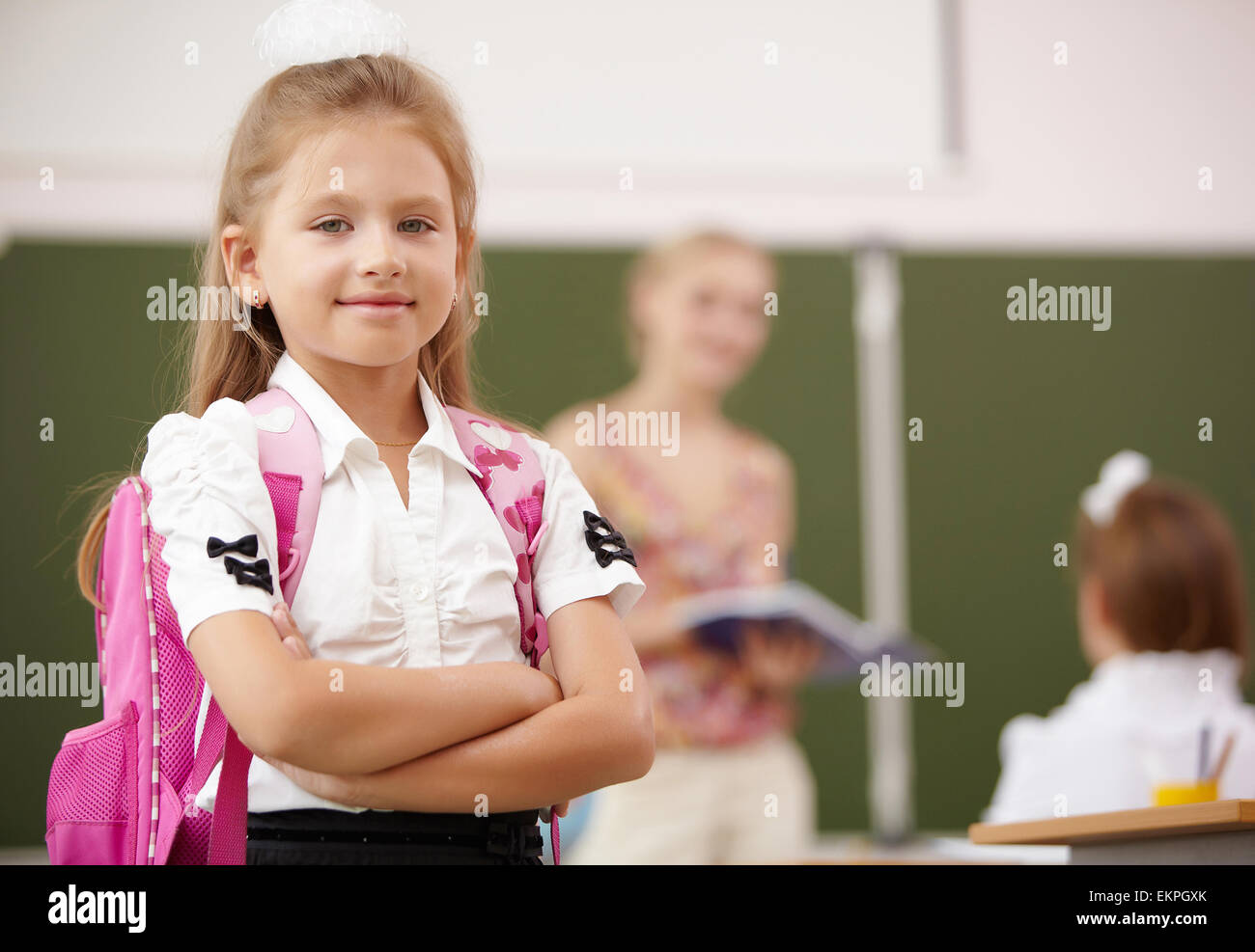 Little girl at school class Stock Photo - Alamy