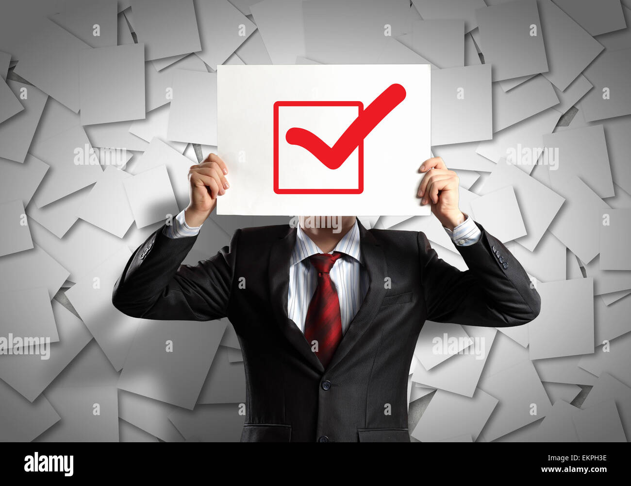 Business man with board Stock Photo - Alamy