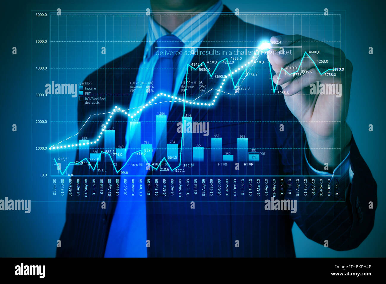 Business man drawing graphics Stock Photo - Alamy