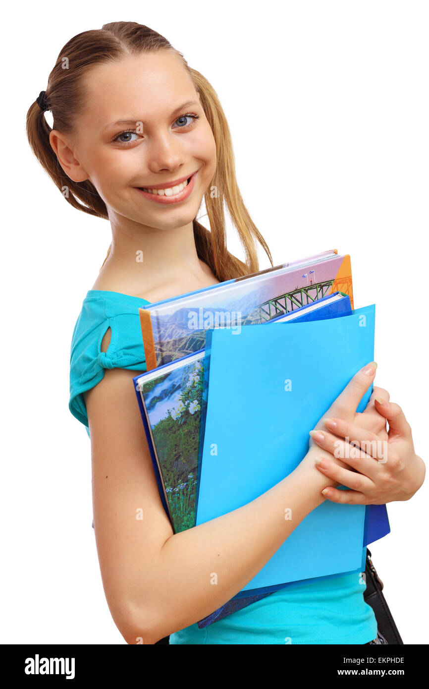 Happy student with books Stock Photo - Alamy