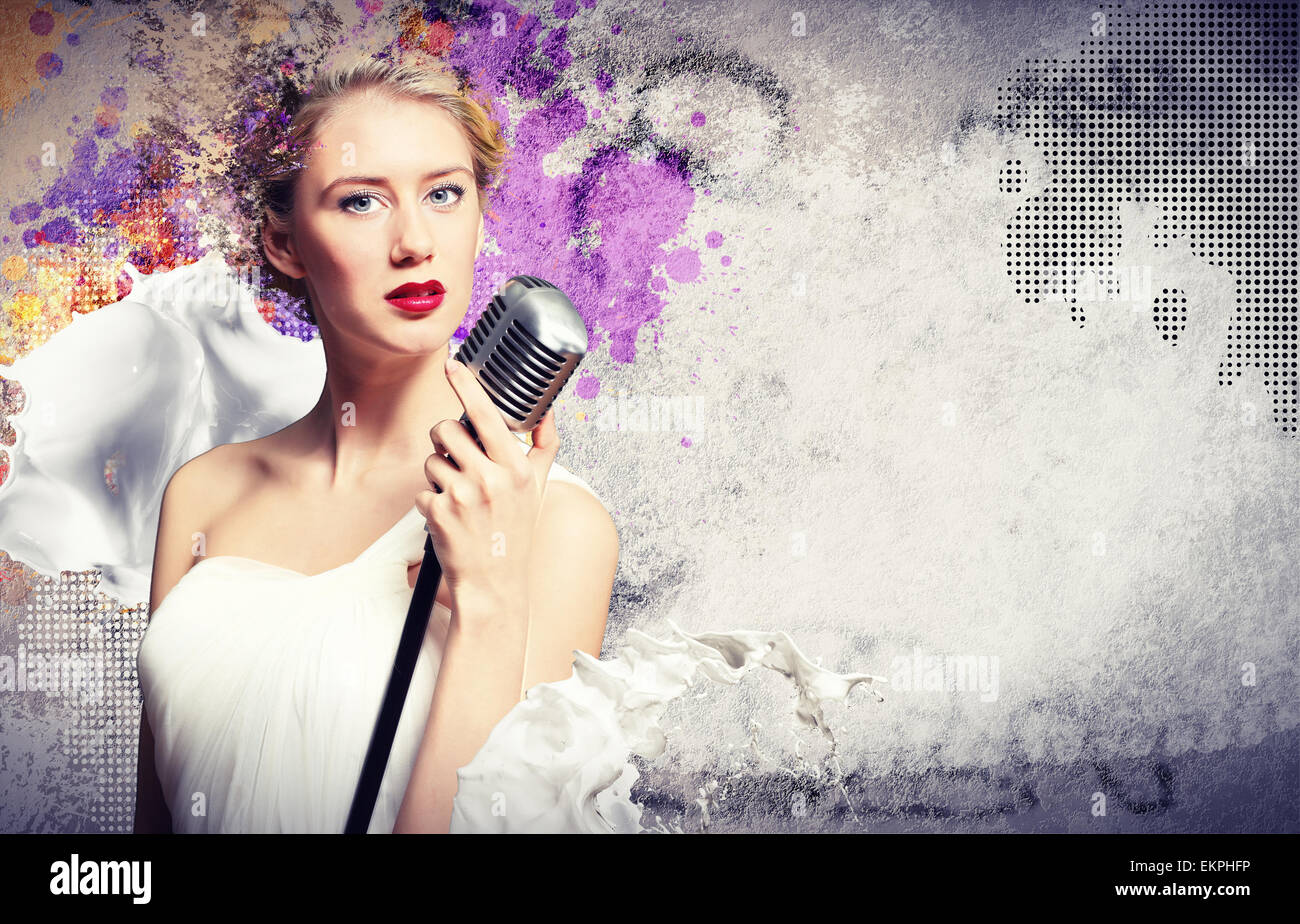 Image of female singer Stock Photo - Alamy