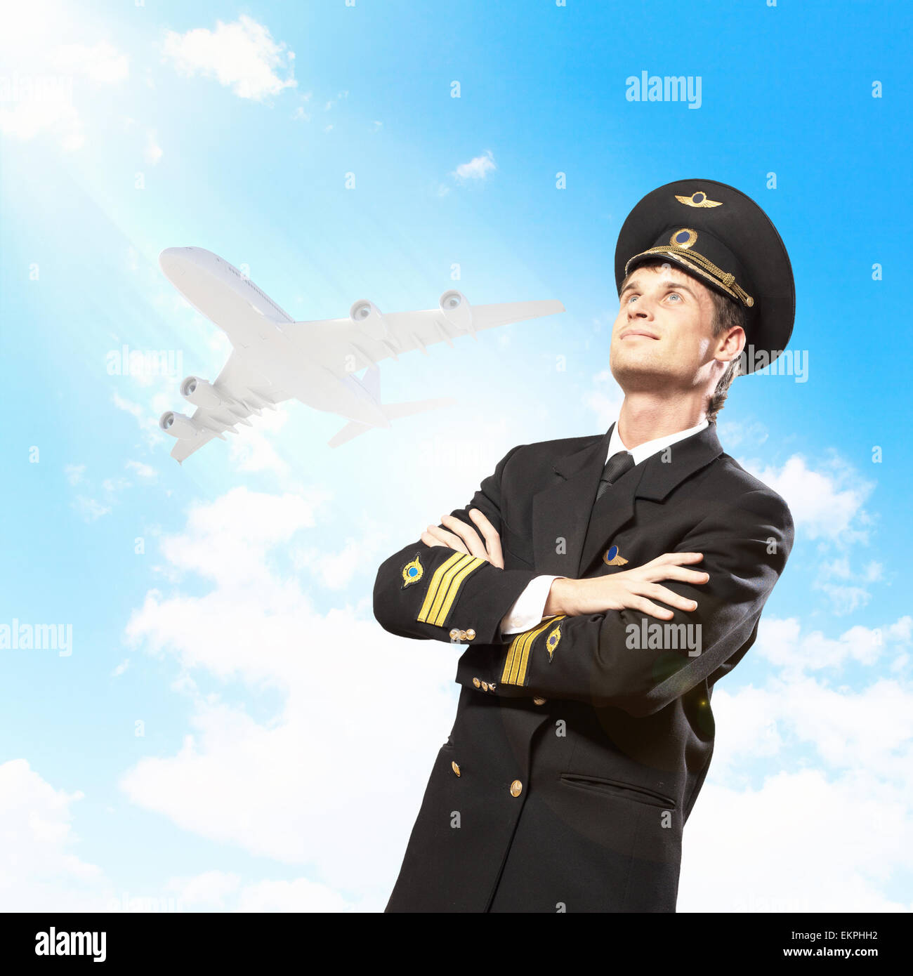 Image of male pilot Stock Photo - Alamy