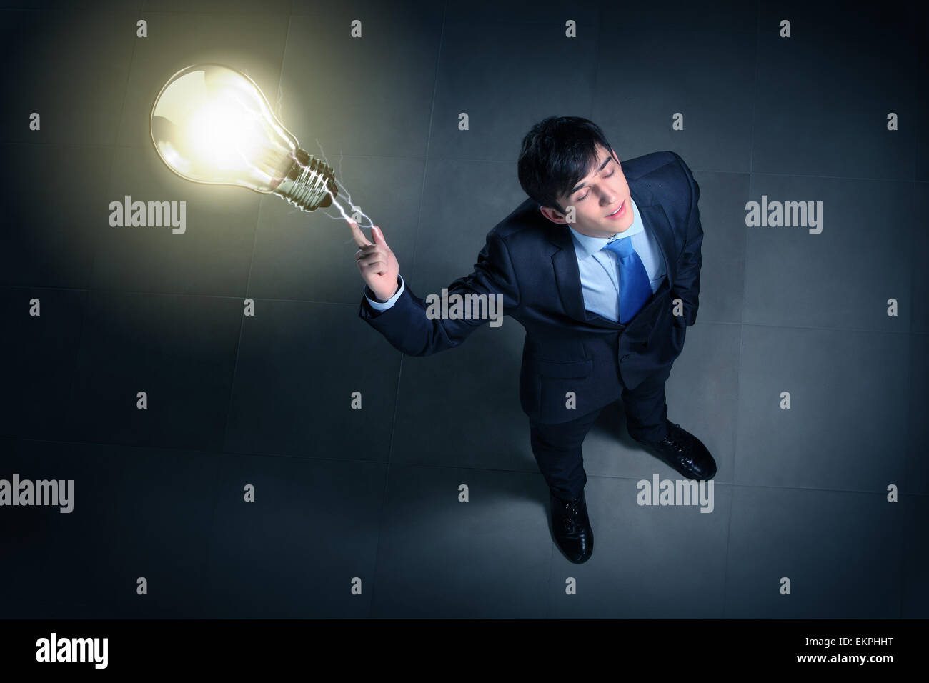 Image of businessman top view Stock Photo - Alamy