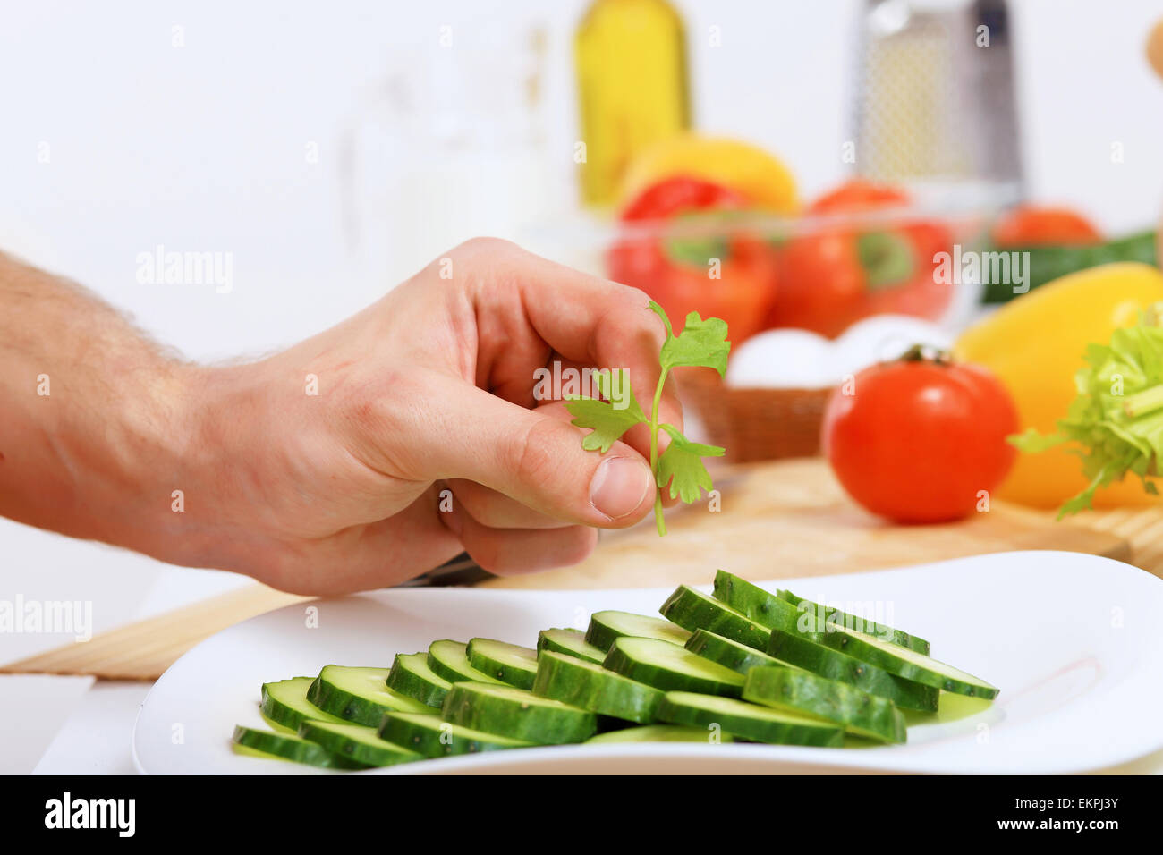 Fresh cut vegetables Stock Photo - Alamy