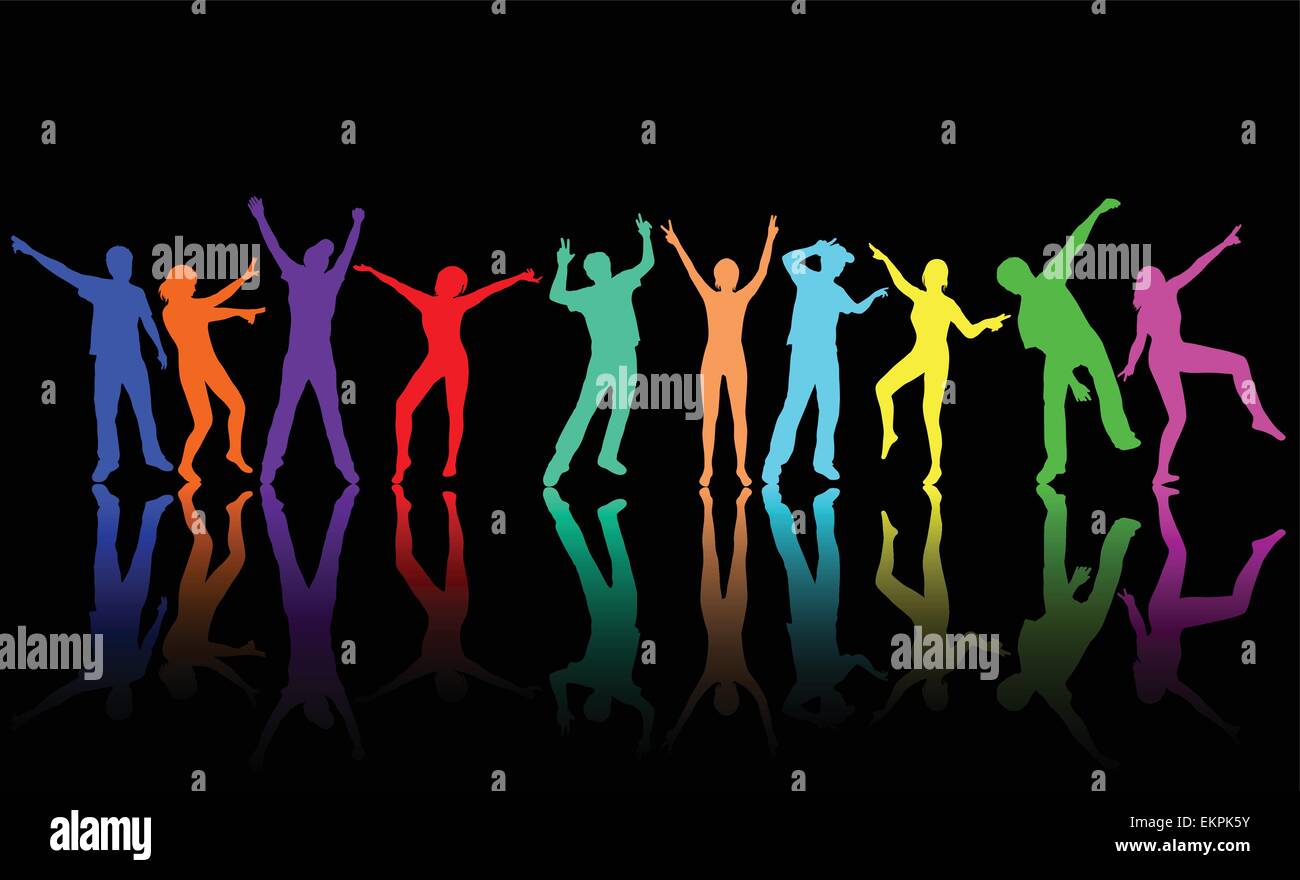 Group of young people dancing Stock Vector Images - Alamy