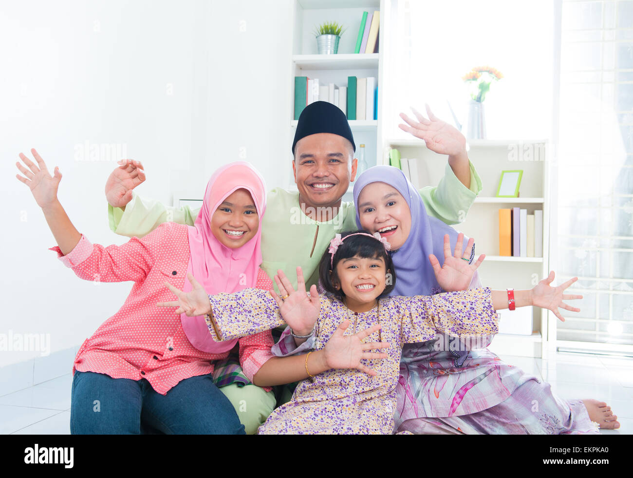 Happy Asian family Stock Photo - Alamy