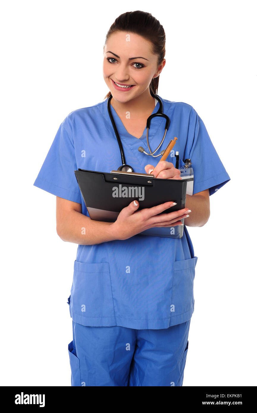 Cheerful female physician writing prescription Stock Photo - Alamy Cheerful female physician writing prescription Stock Photo - Alamy