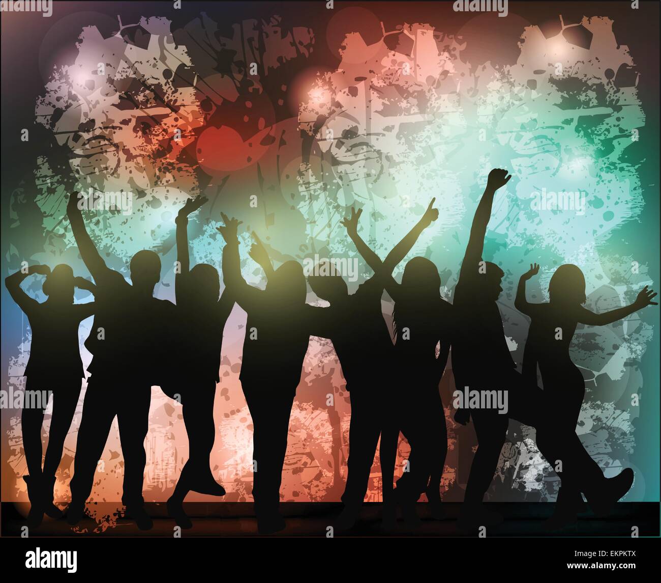 Happy dancing people silhouettes Stock Vector Image & Art - Alamy