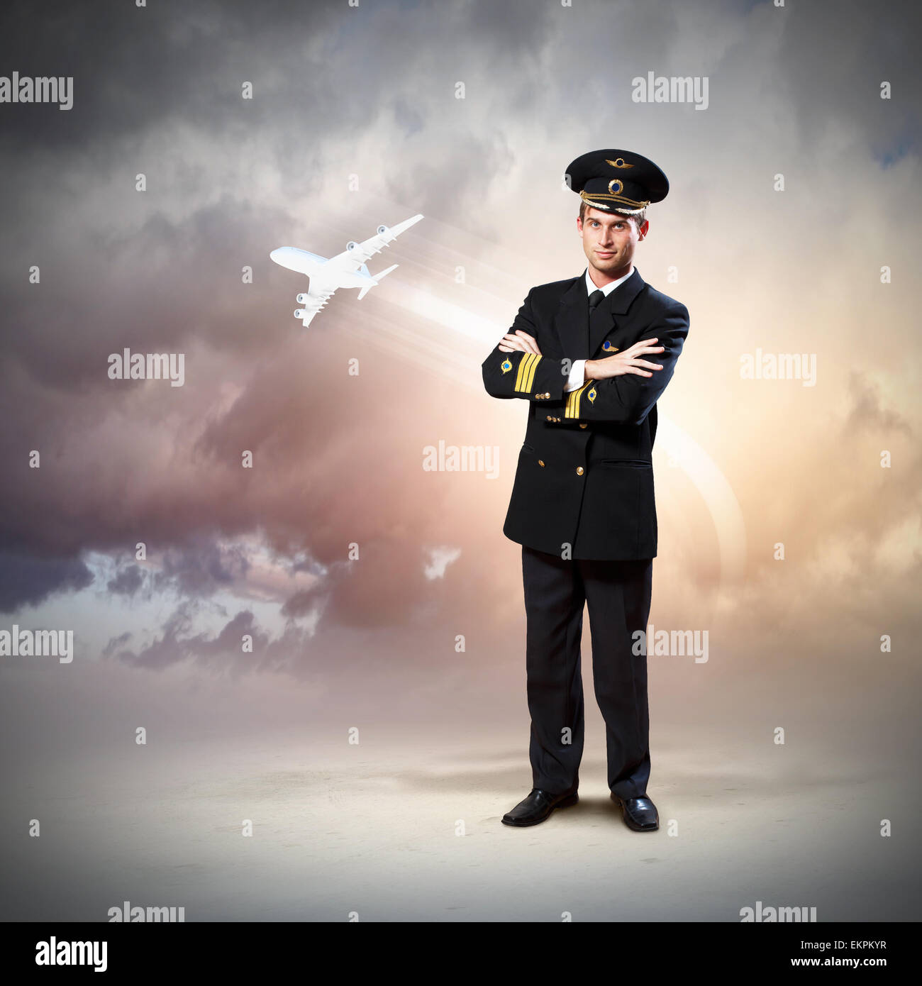 Image of male pilot Stock Photo - Alamy